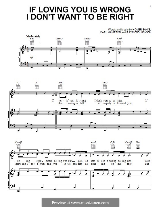 If Loving You Is Wrong I Don't Want To Be Right (Luther Ingram) by C. Hampton, H. Banks, R ...