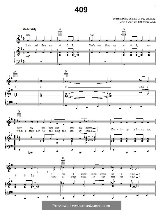 409 (The Beach Boys) by B. Wilson, G. Usher, M. Love on MusicaNeo