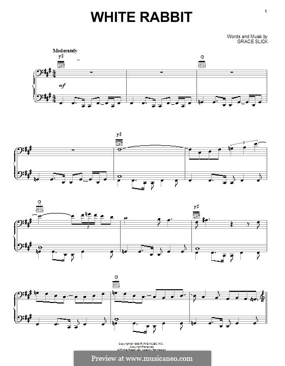 White Rabbit (Jefferson Airplane) by G. Slick - sheet music on MusicaNeo