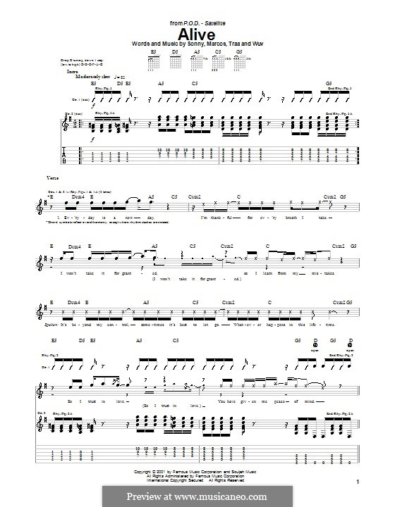 Alive (P.O.D.) by Sonny Sandoval, Traa Daniels, Wuv Bernardo, M. Curiel ...