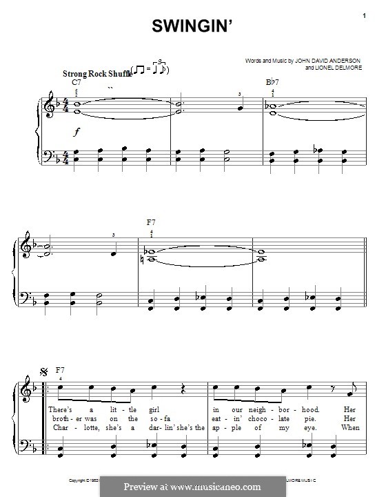 Swingin' by J.D. Anderson, L. Delmore - sheet music on MusicaNeo