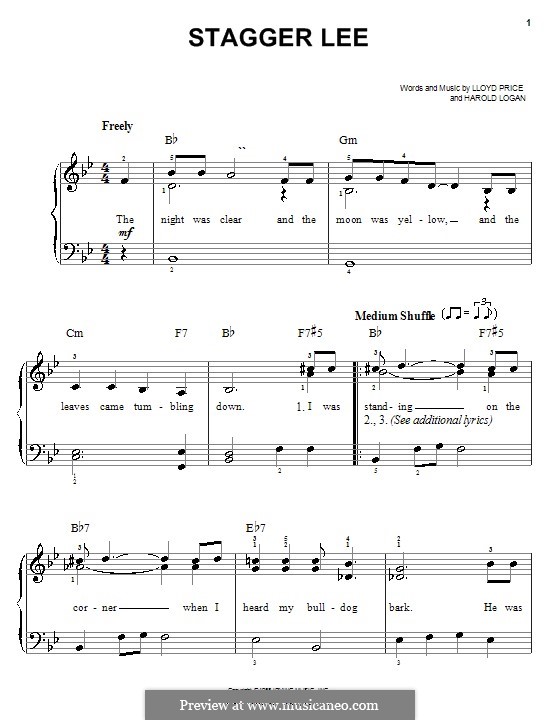 Stagger Lee by H. Logan - sheet music on MusicaNeo