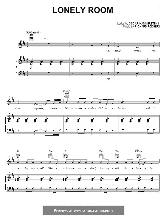 Lonely Room by R. Rodgers - sheet music on MusicaNeo