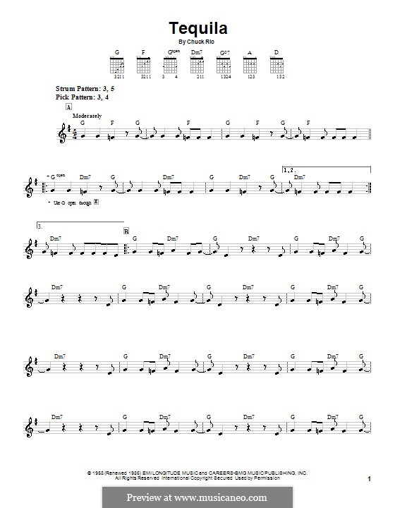Tequila (The Champs) by C. Rio - sheet music on MusicaNeo