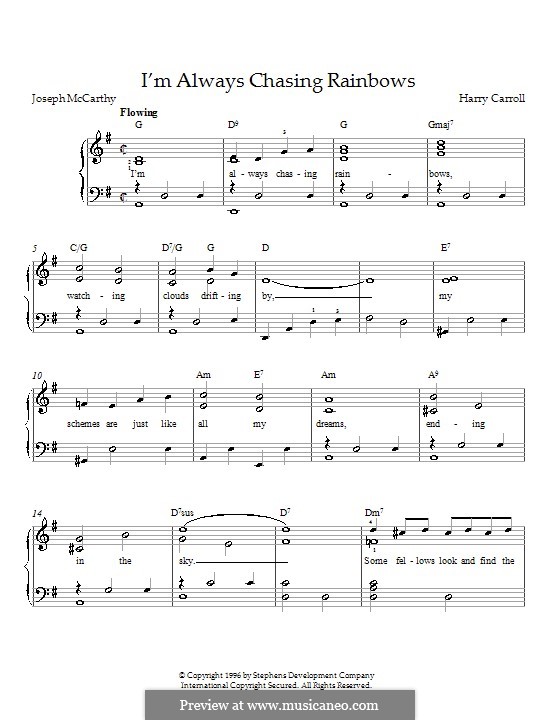 I'm Always Chasing Rainbows by H. Carroll - sheet music on MusicaNeo