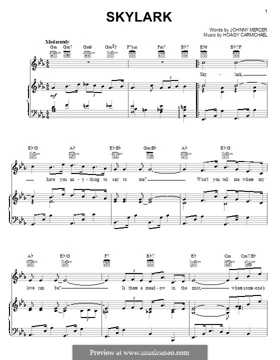 Skylark by H. Carmichael - sheet music on MusicaNeo