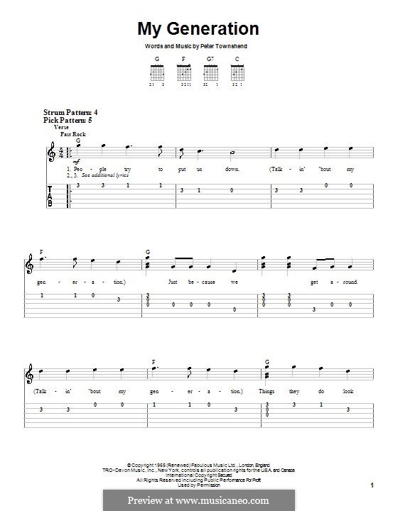 My Generation Chords