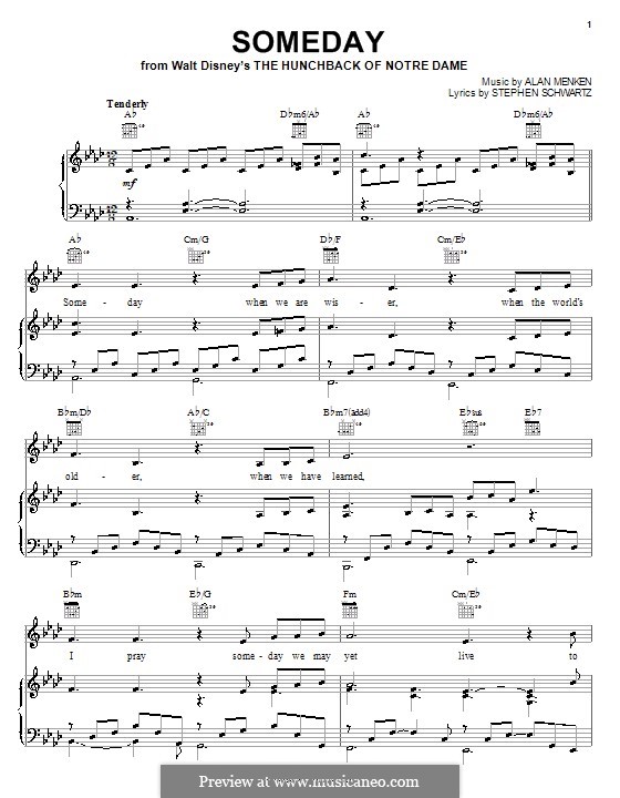 Someday (from Walt Disney's The Hunchback of Notre Dame) by A. Menken ...