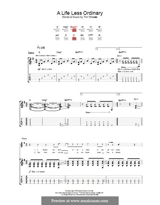 A Life Less Ordinary (Ash) by T. Wheeler - sheet music on MusicaNeo