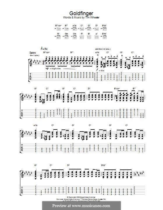Goldfinger (Ash) by T. Wheeler - sheet music on MusicaNeo