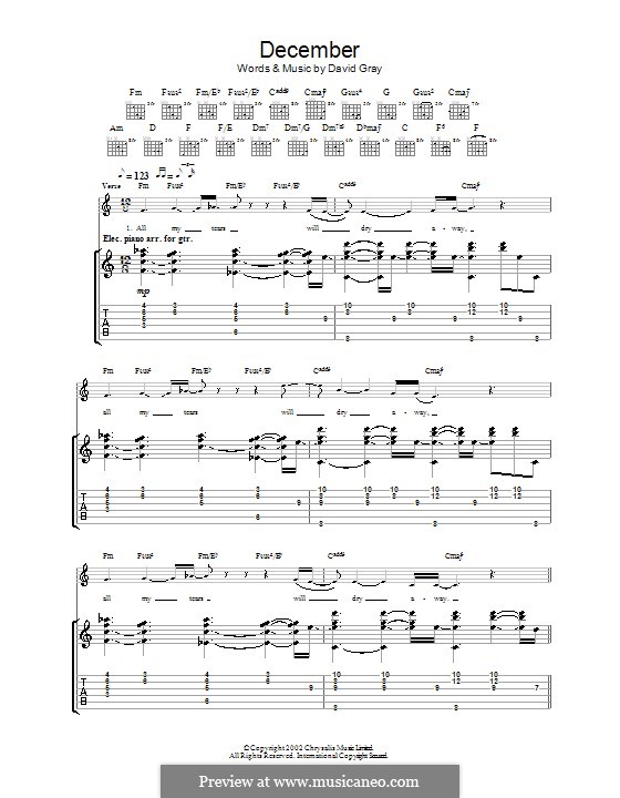 December by D. Gray - sheet music on MusicaNeo