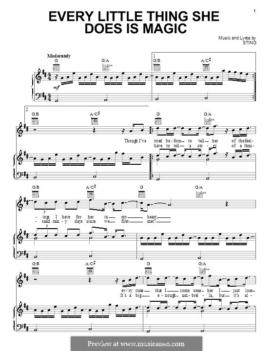 Every Little Thing She Does Is Magic by Sting - sheet music on MusicaNeo Every Little Thing She Does Is Magic by Sting - sheet music on MusicaNeo
