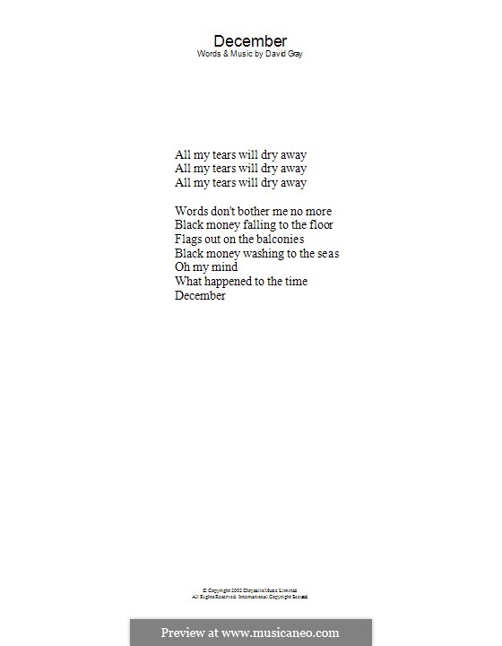 December by D. Gray - sheet music on MusicaNeo