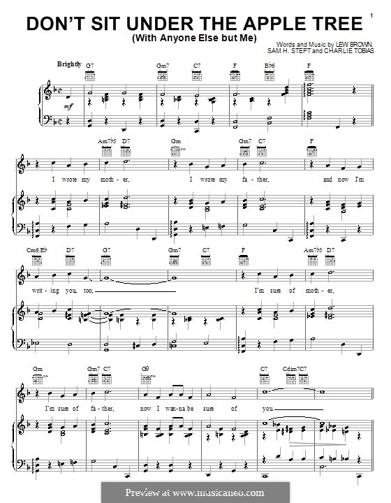 Don't Sit Under the Apple Tree (With Anyone Else But Me) by S.H. Stept ... Don't Sit Under the Apple Tree (With Anyone Else But Me) by S.H. Stept ...