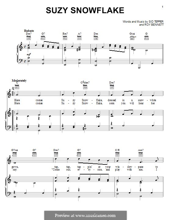 Suzy Snowflake (Rosemary Clooney) by R.C. Bennett, S. Tepper on MusicaNeo