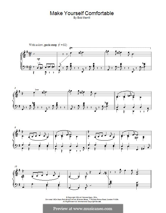 Make Yourself Comfortable by B. Merrill - sheet music on MusicaNeo