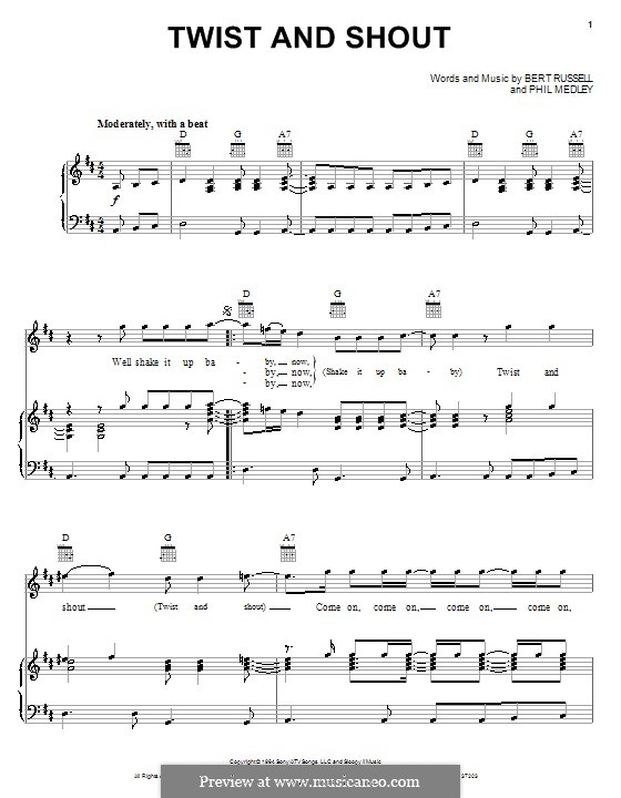 Vocal version (Twist and Shout (The Beatles)) by B. Russell, P. Medley ...