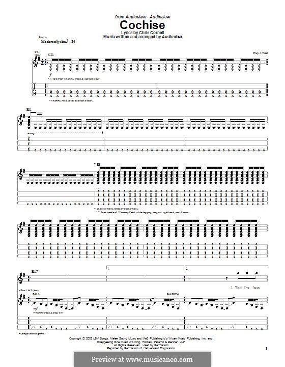 Cochise (Audioslave) by B. Wilk, C. Cornell, T. Commerford, T. Morello ...