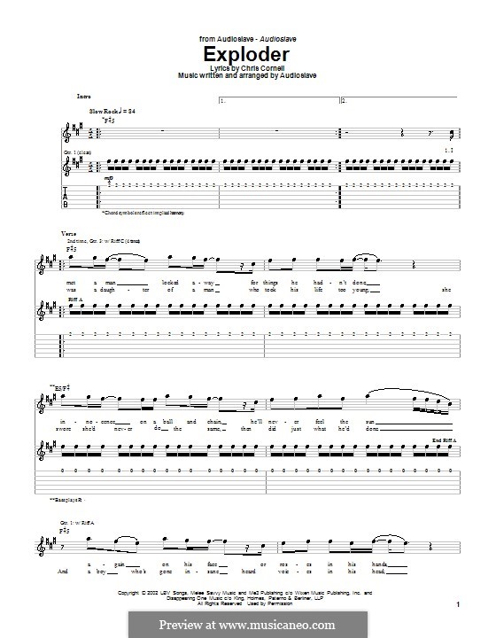 Exploder (Audioslave) by C. Cornell - sheet music on MusicaNeo