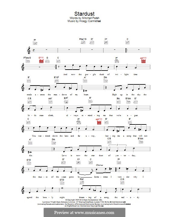 Stardust (Frank Sinatra) by H. Carmichael - sheet music on MusicaNeo
