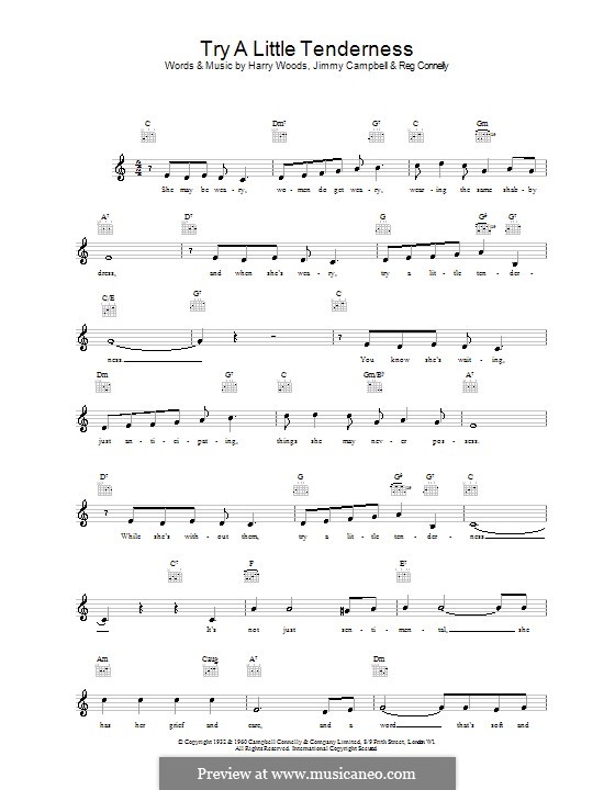 Try a Little Tenderness by H. Woods, J. Campbell, R. Connelly on MusicaNeo
