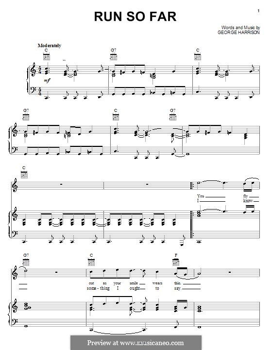 Run So Far by G. Harrison - sheet music on MusicaNeo