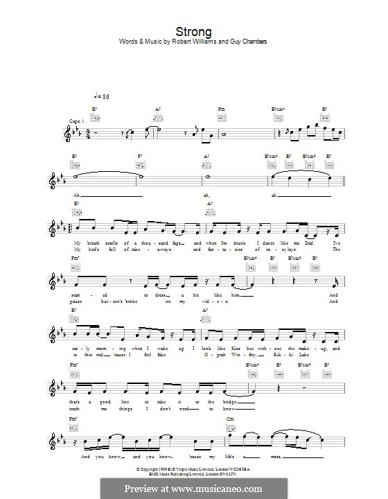 Strong by G. Chambers, R. Williams - sheet music on MusicaNeo