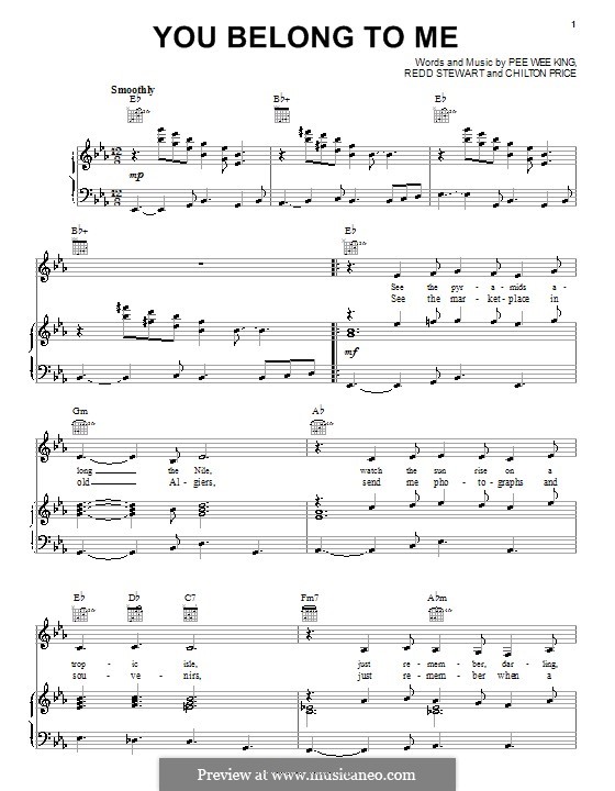 You Belong To Me (Patsy Cline) by C. Price, P.W. King, R. Stewart on ...