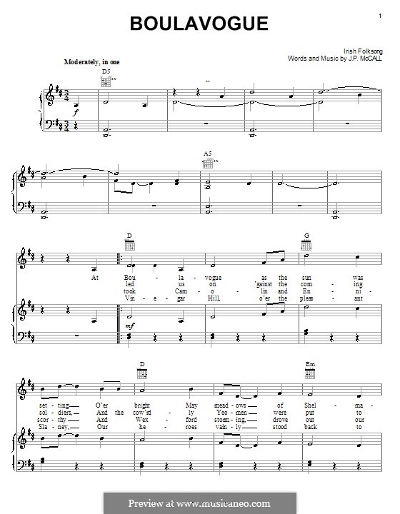 Boulavogue by P.J. McCall - sheet music on MusicaNeo