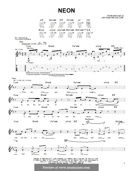 Neon by C. Cook - sheet music on MusicaNeo