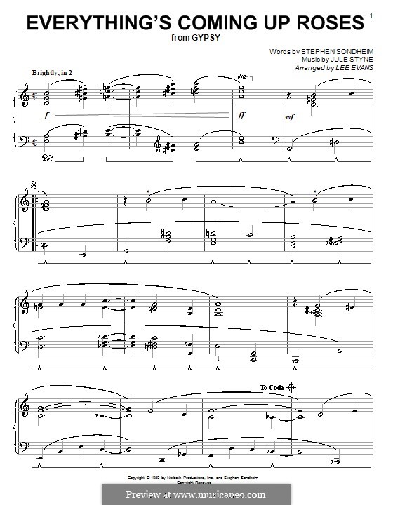Everything's Coming Up Roses by J. Styne, S. Sondheim on MusicaNeo