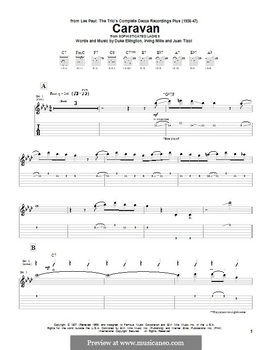 Caravan by I. Mills, D. Ellington, J. Tizol - sheet music on MusicaNeo