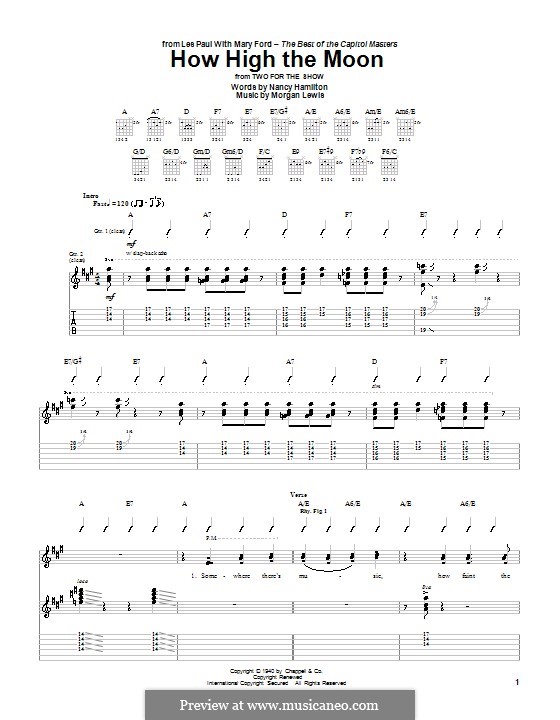 How High the Moon (Ella Fitzgerald) by M. Lewis - sheet music on MusicaNeo