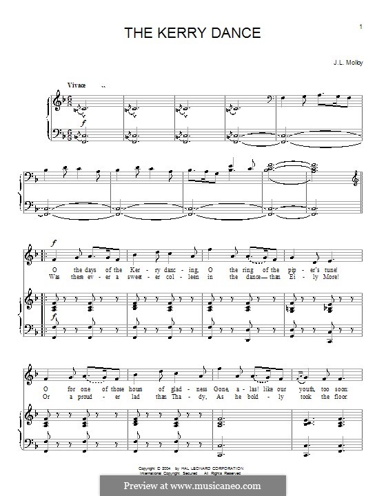 The Kerry Dance by J.L. Molloy - sheet music on MusicaNeo