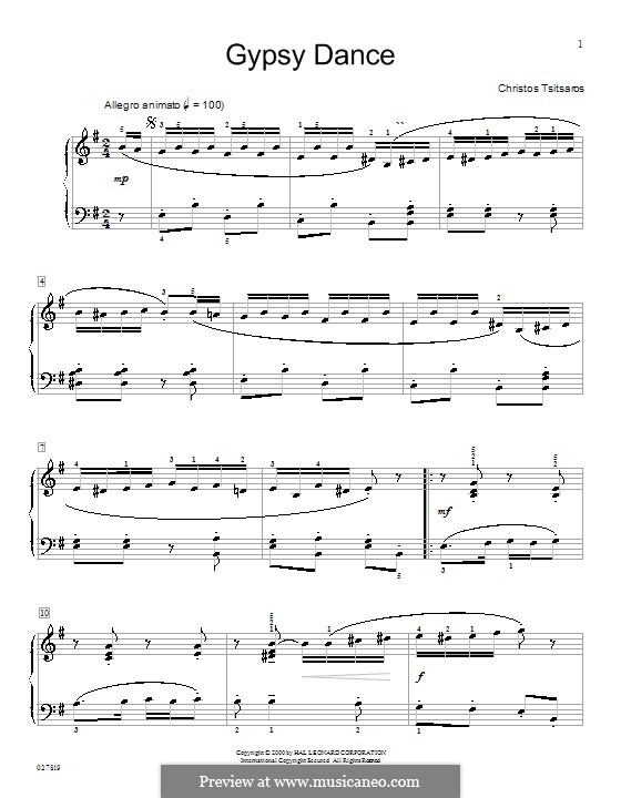 Gypsy Dance by C. Tsitsaros - sheet music on MusicaNeo