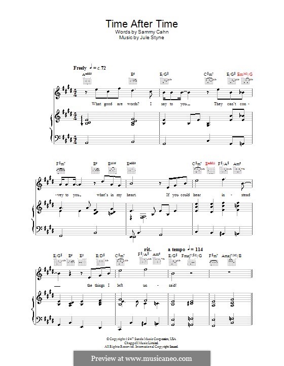 Time After Time (Frank Sinatra) by J. Styne - sheet music on MusicaNeo