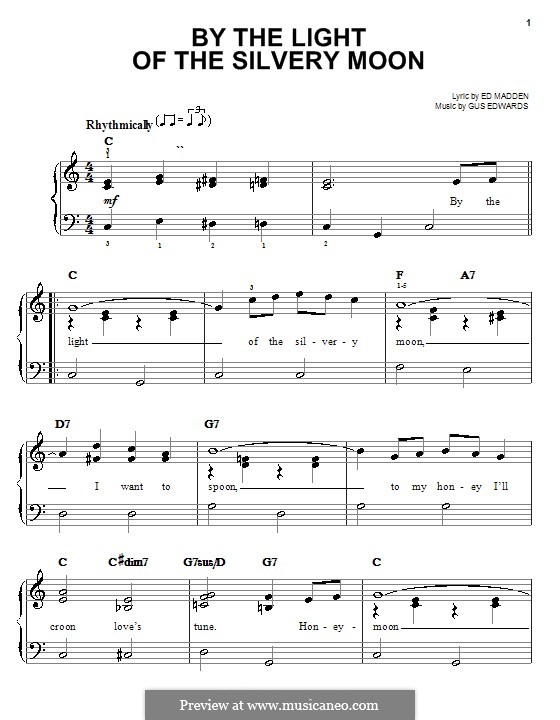 By the Light of the Silvery Moon by G. Edwards - sheet music on MusicaNeo