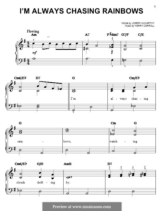 I'm Always Chasing Rainbows by H. Carroll - sheet music on MusicaNeo