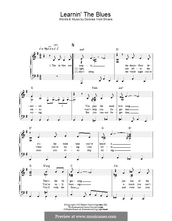 Learnin' the Blues (Katie Melua) by D.V. Silvers - sheet music on MusicaNeo