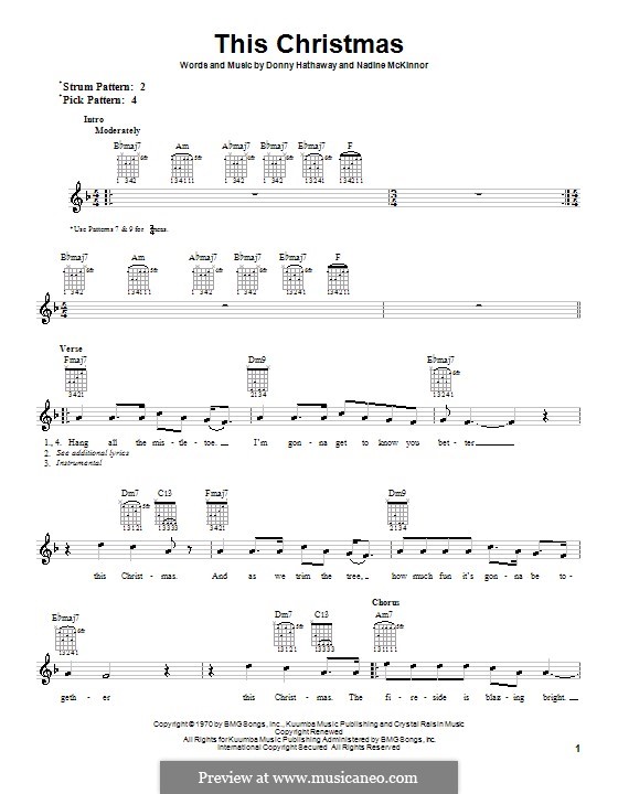This Christmas by D. Hathaway, N. McKinnor - sheet music on MusicaNeo