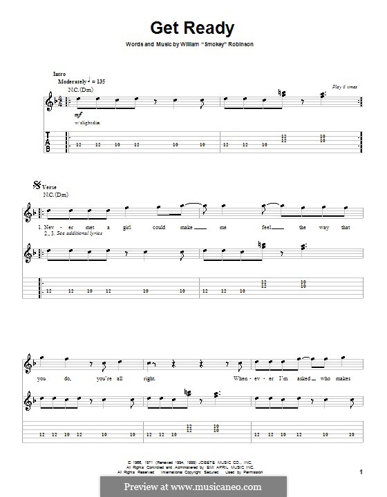 Rare Earth Get Ready Chords