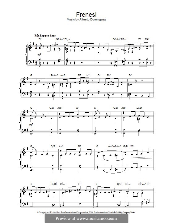 Frenesi by A. Dominguez - sheet music on MusicaNeo