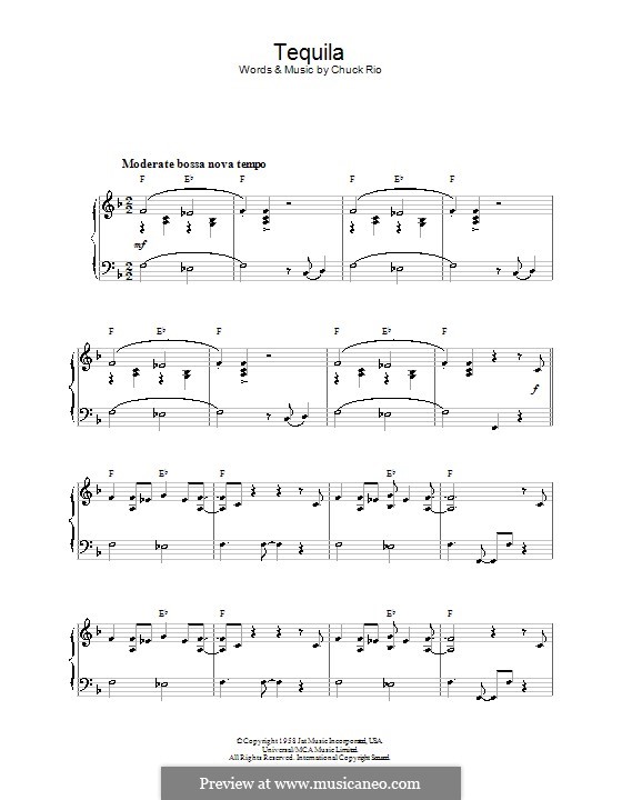 Tequila (The Champs) by C. Rio - sheet music on MusicaNeo