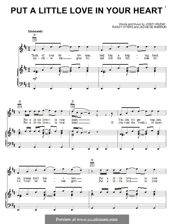 Put a Little Love in Your Heart by J. DeShannon, J. Holiday, R. Myers ...
