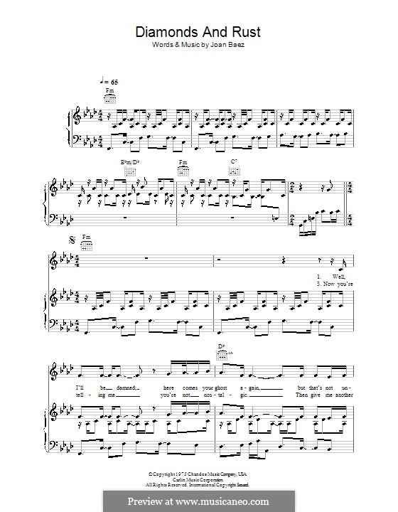 Diamonds and Rust von J. Baez - Noten auf MusicaNeo