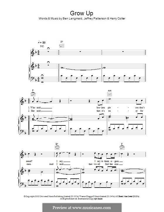 Grow (Kubb) von B. Langmaid, H. Collier, J. Patterson - Noten auf MusicaNeo