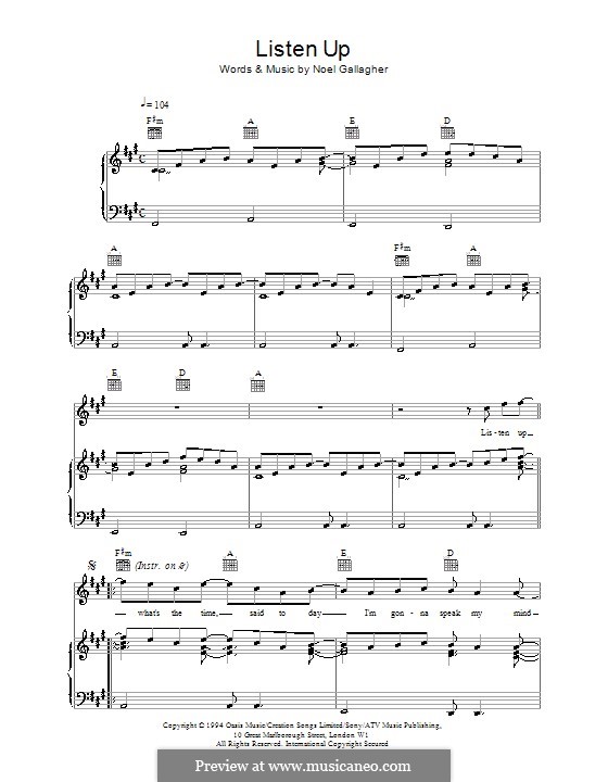 Listen Up (Oasis) von N. Gallagher - Noten auf MusicaNeo Listen Up (Oasis) von N. Gallagher - Noten auf MusicaNeo
