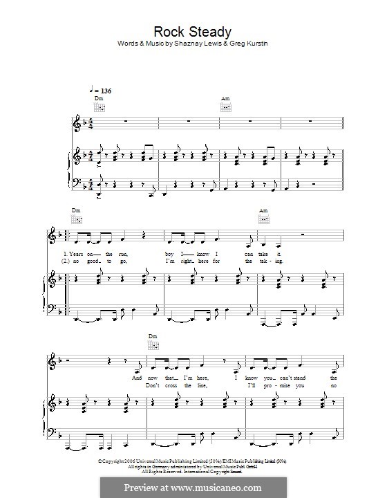 Rock Steady (All Saints) von G. Kurstin, S. Lewis - Noten auf MusicaNeo