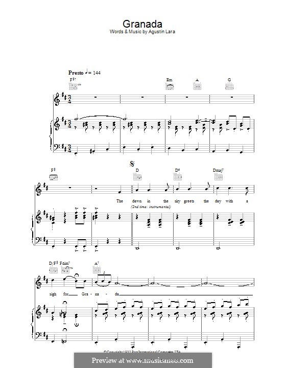 Granada von A. Lara - Noten auf MusicaNeo