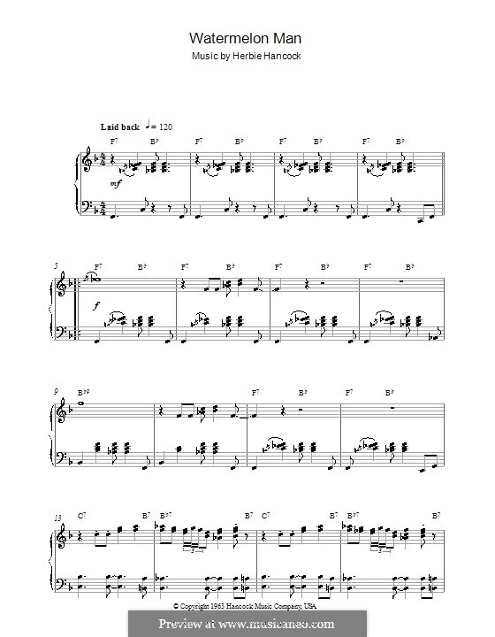 Watermelon Man von H. Hancock - Noten auf MusicaNeo